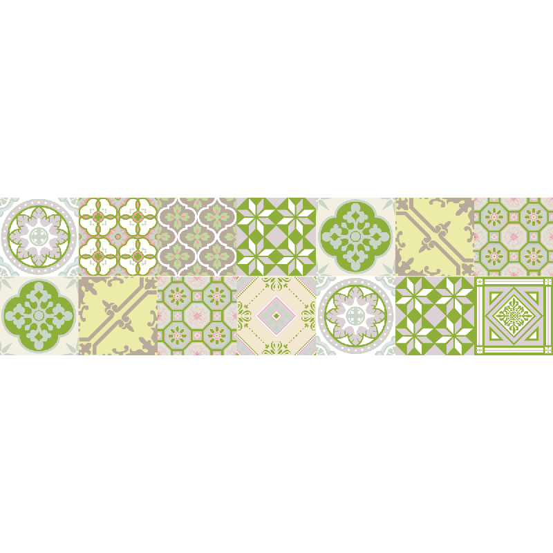 Stickers Contremarche Carrelages Nuance De Vert X 2