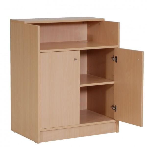 Meuble d'accueil caisse avec etagere et portes pour banque d'accueil Meuble d'accueil caisse avec etagere et portes pour banque d'accueil