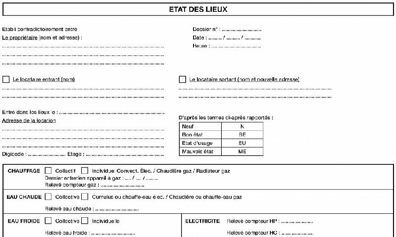 Contrats de location - exacompta - liasses 'etat des lieux' - 46e Contrats de location - exacompta - liasses 'etat des lieux' - 46e