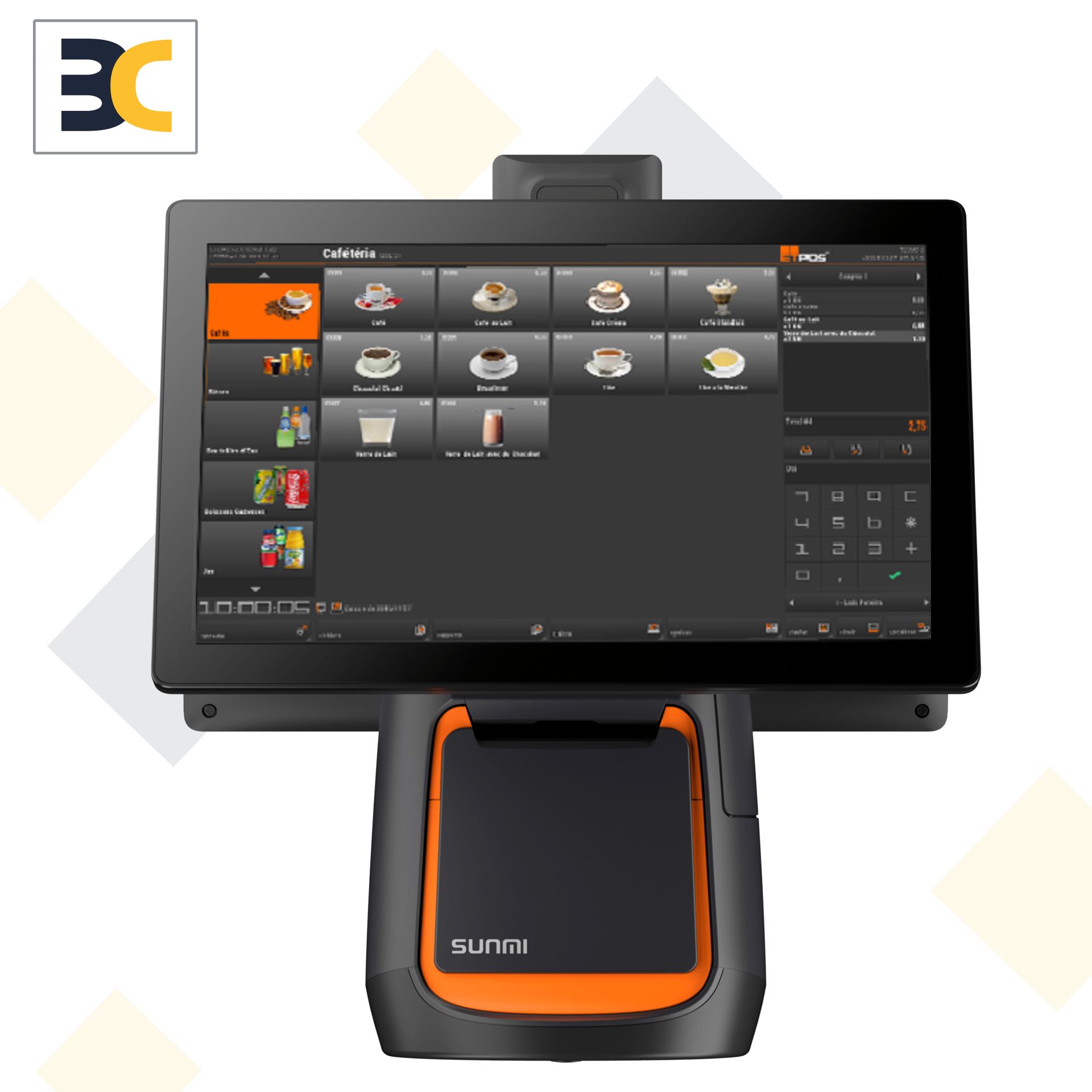 Pos T2s Sunmi Ticket 80mm Caisse Tactile Avec Etpos 5 30 Certifiée Nf525