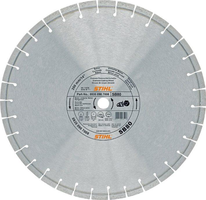 Disque à découper diamant pour pierre/béton diamètre 300 mm/12'' sb80 - STIHL - 0835-096-7001 ...