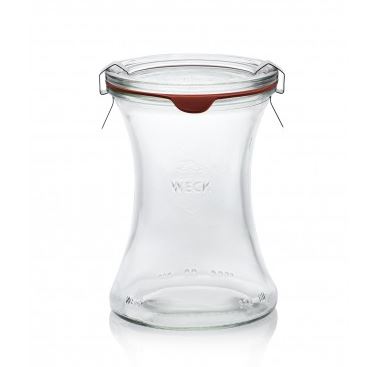 6 bocaux weck® bobine® 370 ml diam. 80mm avec couvercles et joints (clips non inclus)