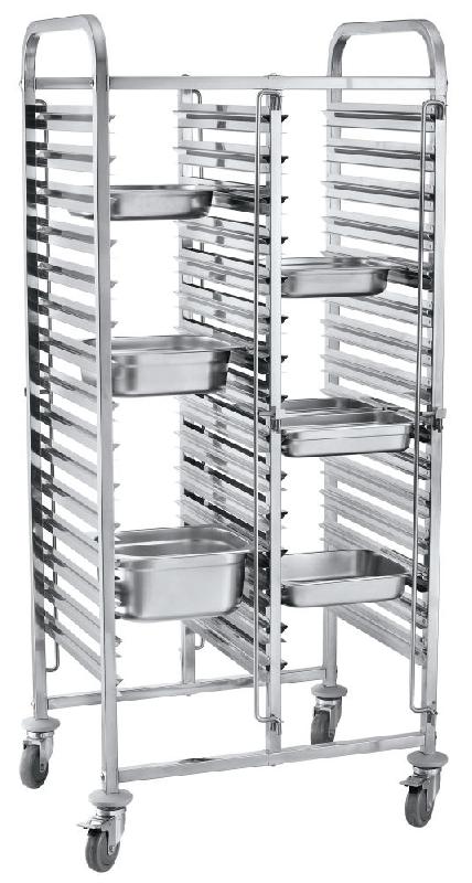 Chariot porte-plateaux double 30x gn 1/1 - 740x550x1730 mm - 810576 ...