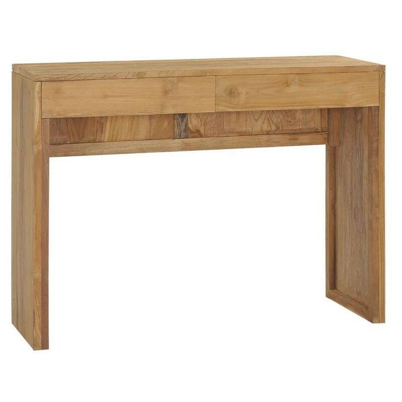 LES TENDANCES - CONSOLE 2 TIROIRS TECK MASSIF CLAIR FREEKA Comparer les prix de LES TENDANCES ...