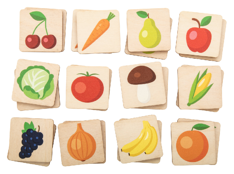 Jeu de memory, fruits et légumes