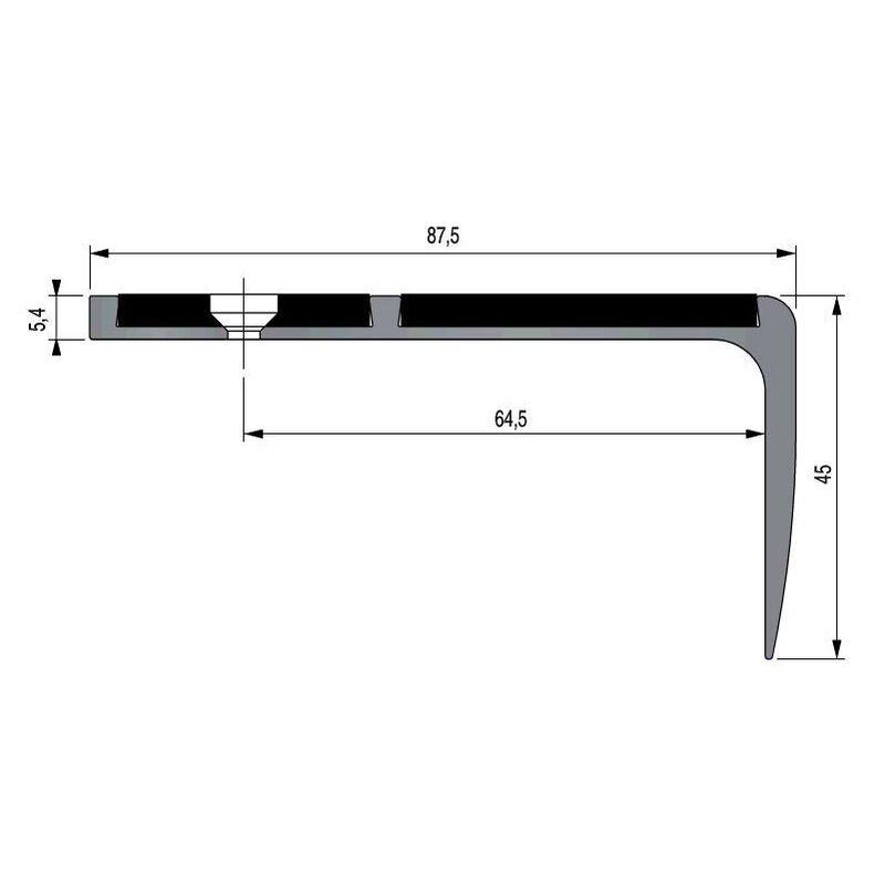 NEZ DE MARCHE E2 POSE ENCASTRÉE 3M ALU BROSSÉ LG.1M - 2510070 Comparer ...