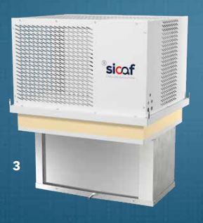 Groupe pour chambre froide gaz r513a monobloc plafond 5°c/-5°c 68.2m3 ...