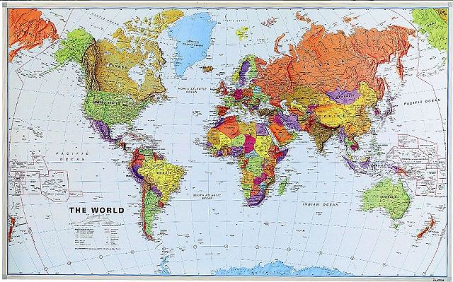 Carte geographique du monde 100 x 200 cm - 9219042