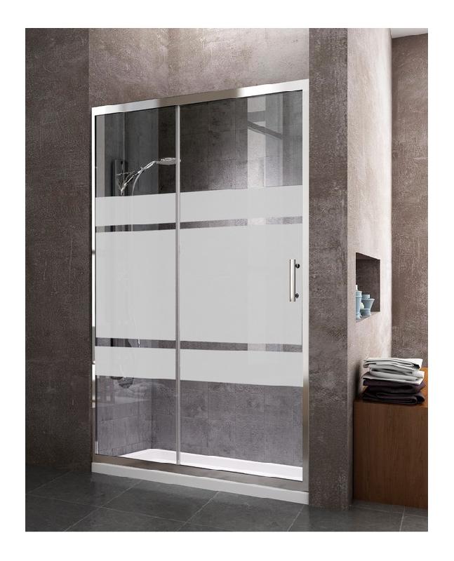 PAROI DE DOUCHE FRONTALE AVEC OUVERTURE LATÉRALE, UNE PORTE COULISSANTE ET UN PANNEAU FIXE ...