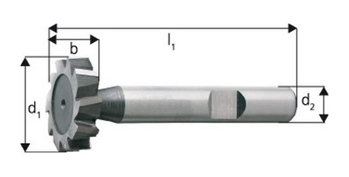 FRAISE POUR RAINURES EN T - UNE TAILLE, Ø X LARG. : D1H 11 X B E8 : 16 ...