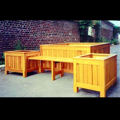 Ensemble jardinières et bancs agora série 3