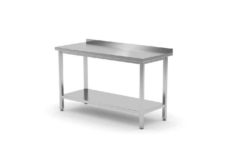 Table de travail inox pour restauration avec dosseret et étagère - 1200x700x850 mm - 812730 ...