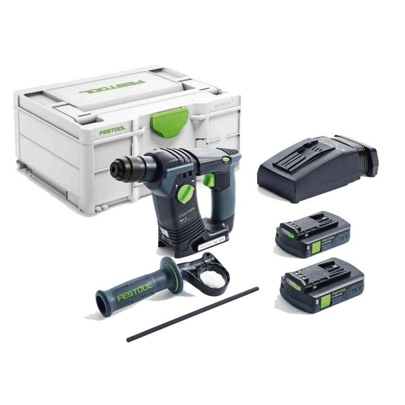 Perforateur sds sansfil FESTOOL bhc 18 c 31 iplus 18 v 2 batteries 31 ...