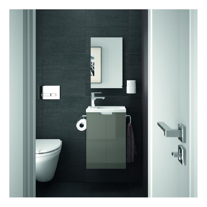 MEUBLE LAVE-MAINS CLOSY PACK AVEC MIROIR GRIS ANTHRACITE BRILLANT L 40 ...