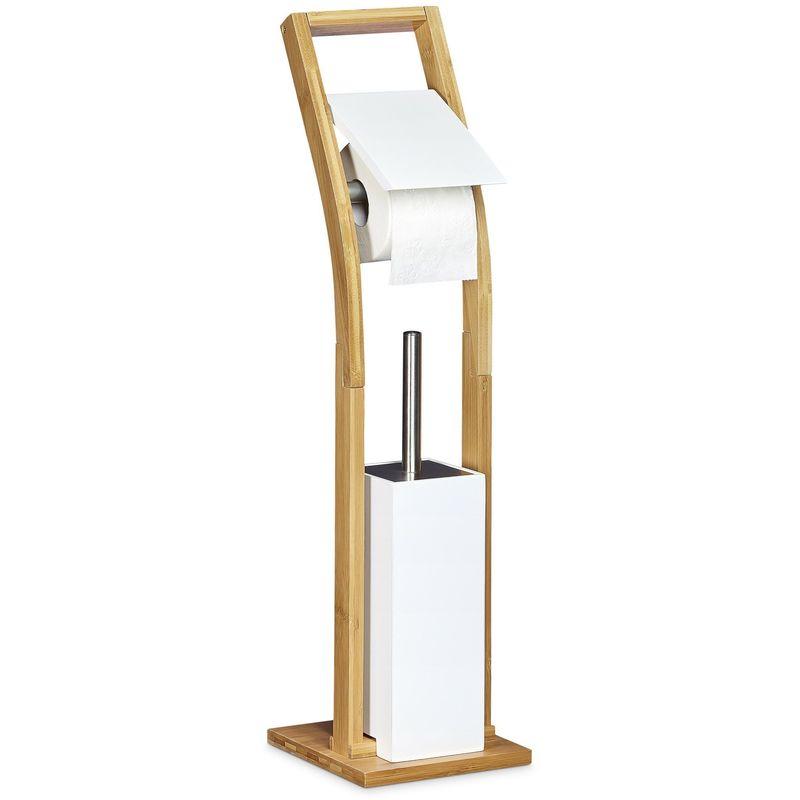 ENSEMBLE PORTE BROSSE WC ET DISTRIBUTEUR PAPIER TOILETTES BAMBOU DESIGN ... ENSEMBLE PORTE BROSSE WC ET DISTRIBUTEUR PAPIER TOILETTES BAMBOU DESIGN ...
