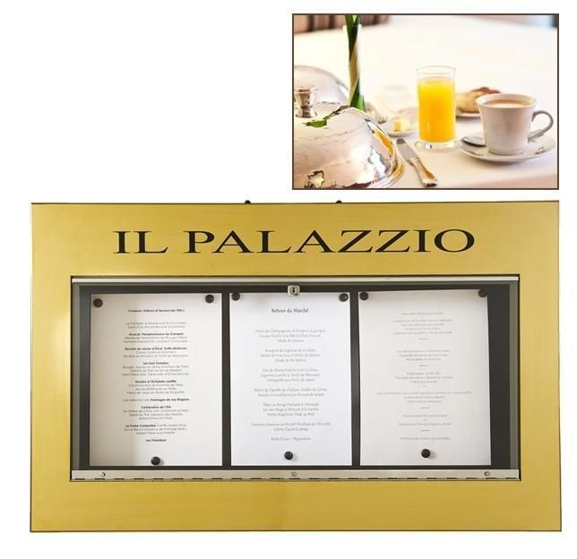 Porte menu exterieur mural lumineux bourgogne jurine | OPTIMUM ...