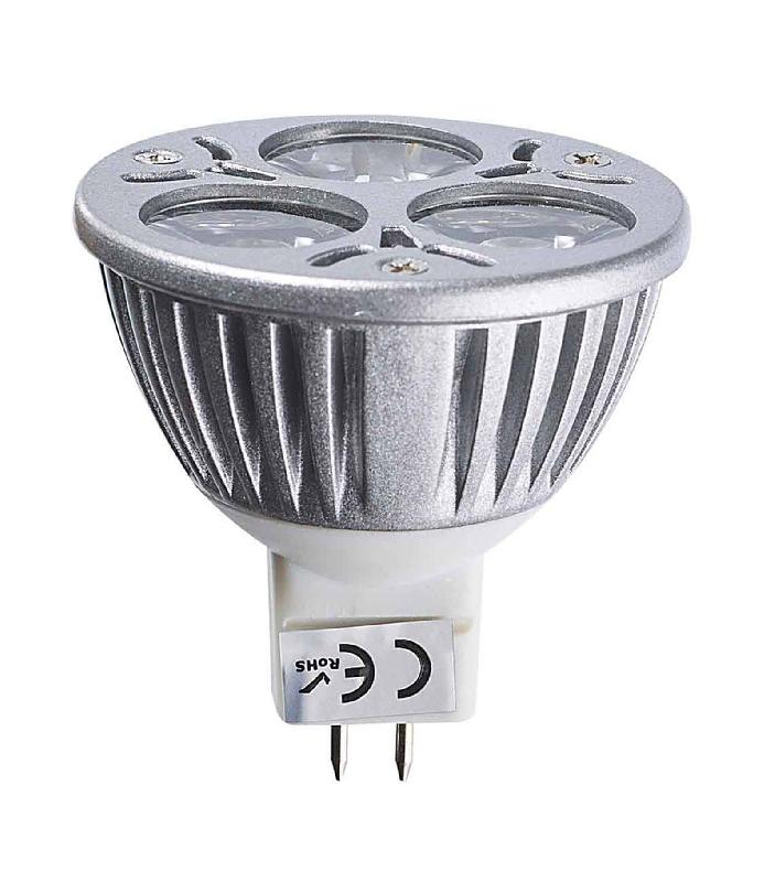 Ampoule Led Gu5 3 Mr16 Tri Led 3x1w 3w 240 280lm Blanc Neutre 60° 12v