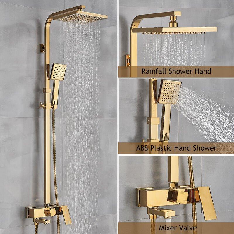 Ouyifan Ensemble De Douche À Colonne De Douche DorÉe Avec Mitigeur