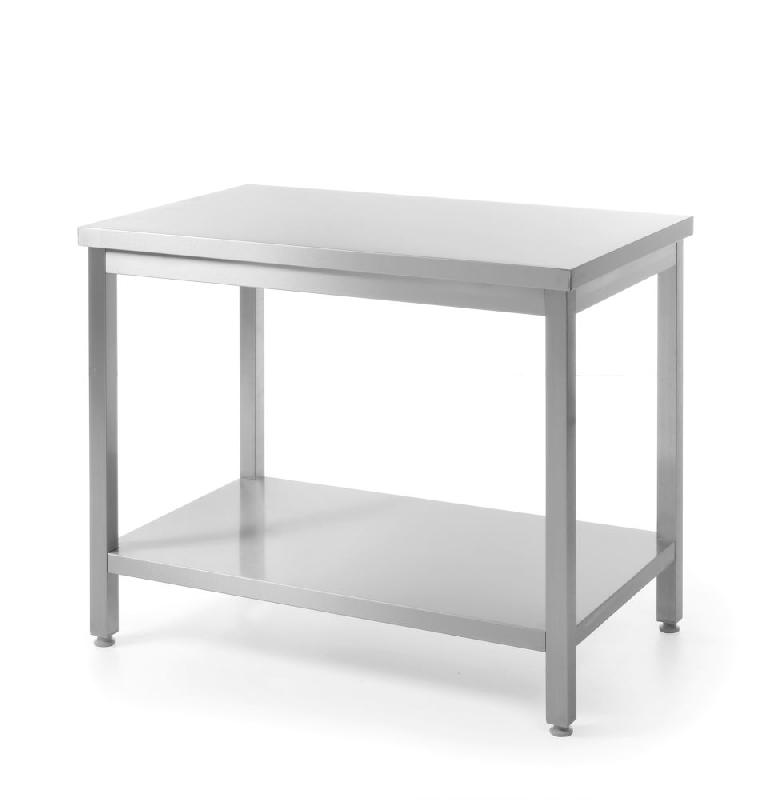 Table de travail inox centrale avec étagère - 1000x600x850 mm - 811511 ...