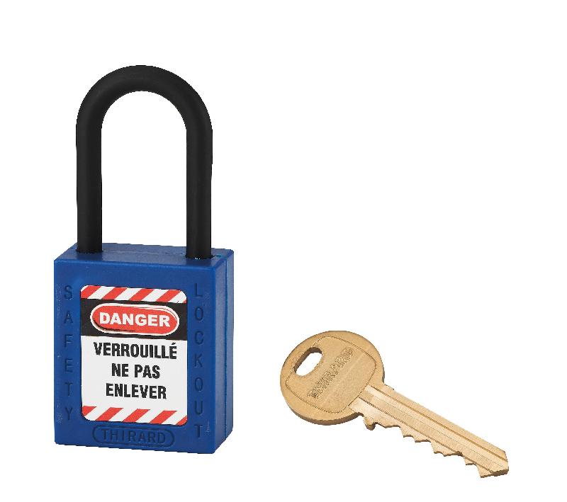 Cadenas de consignation loto lockout tagout 38 mm anse nylon ø 6 bleu