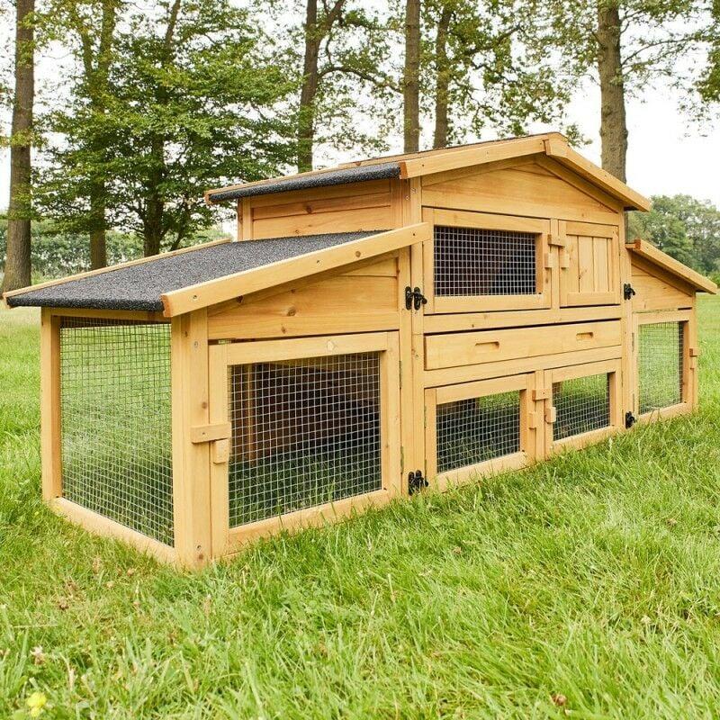 BB-LOISIR - CAGE CLAPIER ENCLOS LAPIN EXTÉRIEUR EN BOIS HAUTE QUALITÉ ...