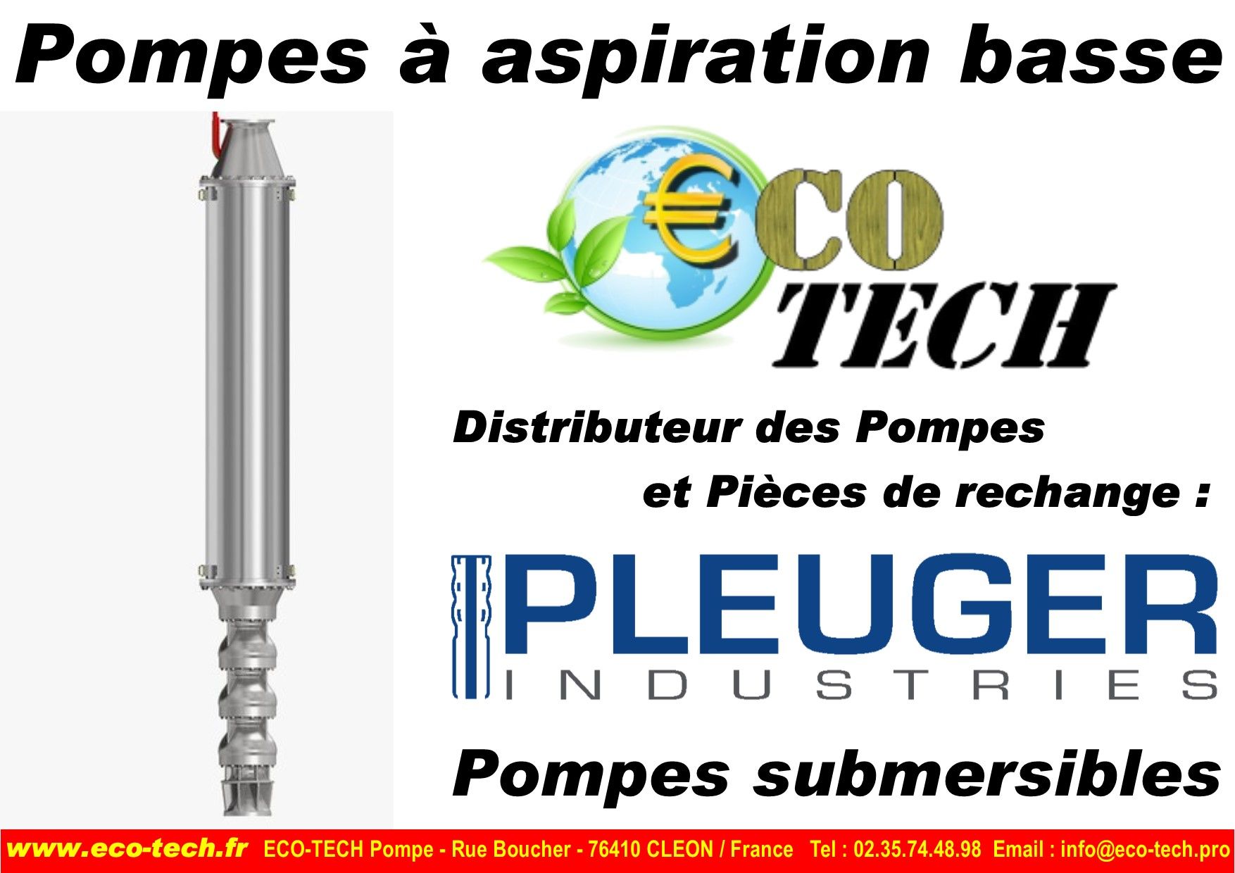 Pompes à aspiration basse pleuger immergée pièces de rechange france