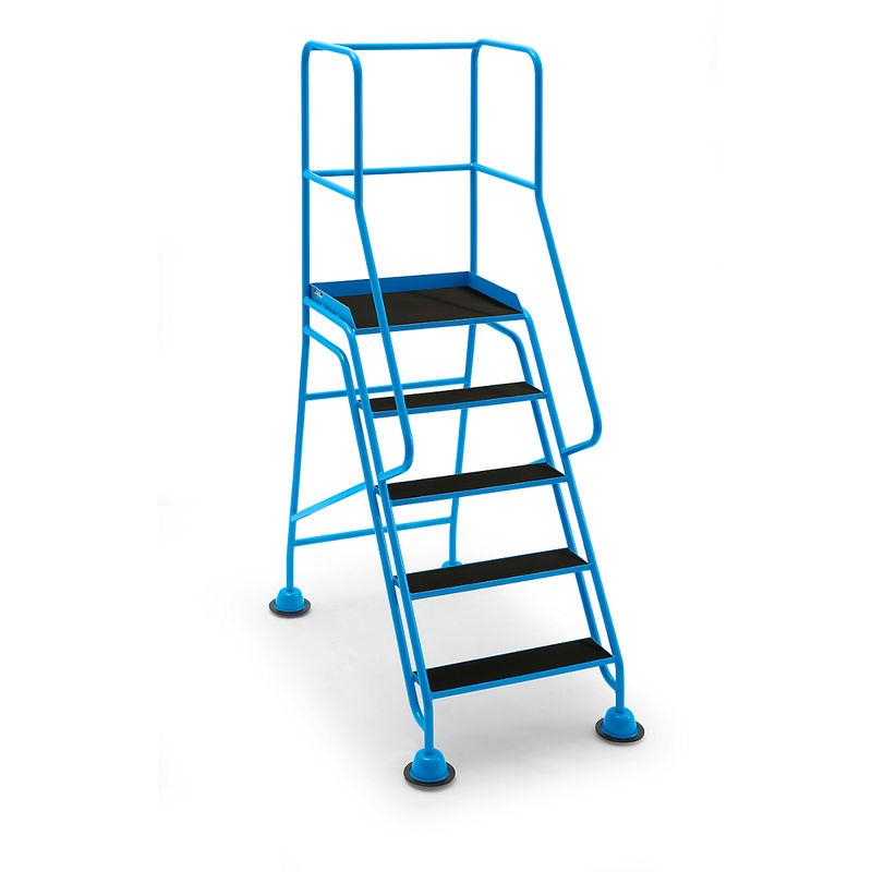 EUROKRAFTPRO - EUROKRAFT ESCABEAU MOBILE À PLATE-FORME, 5 MARCHES, AVEC ...