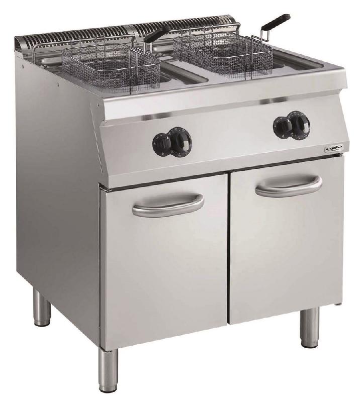 Friteuse professionnelle 2 bac gaz 2x15l sur coffre gamme 700 - 7488. ...