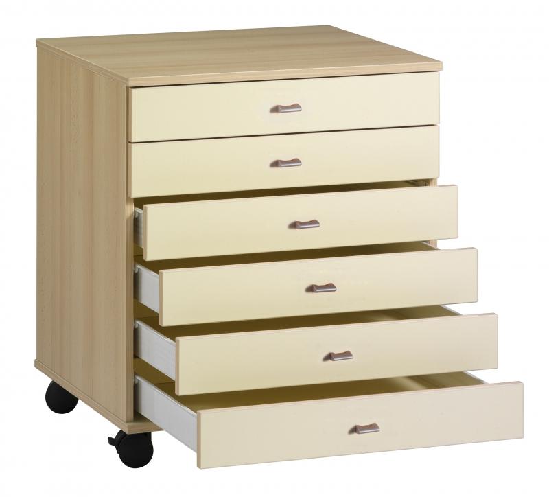 Meuble sur roulettes - meuble 6 tiroirs saxo