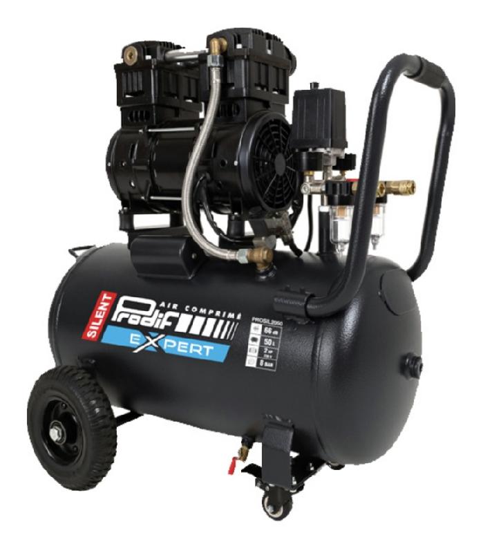 COMPRESSEUR PRODIF MOBILE 50 LITRES 230V SILENCIEUX - PROSIL2050 ...