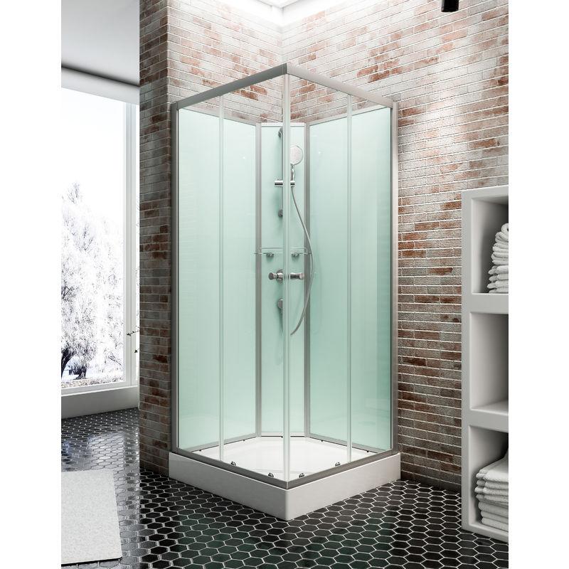 CABINE DE DOUCHE INTÉGRALE AVEC PORTE COULISSANTE, VERRE 5 MM, CABINE ...