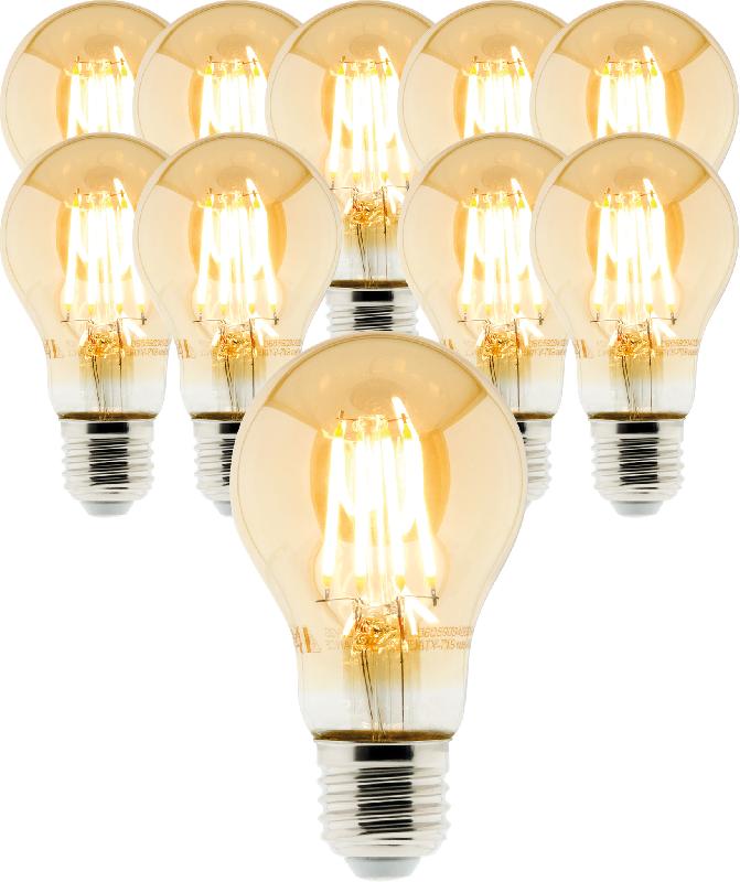 LOT DE 10 AMPOULES DÉCO FILAMENT LED AMBRÉE STANDARD 4W E27 400LM 2500K devis sous 24h