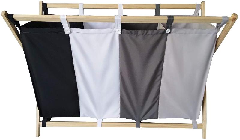 PANIER À LINGE PLIABLE 4 COMPARTIMENTS LAVABLES ET AMOVIBLES 172 LITRES ...