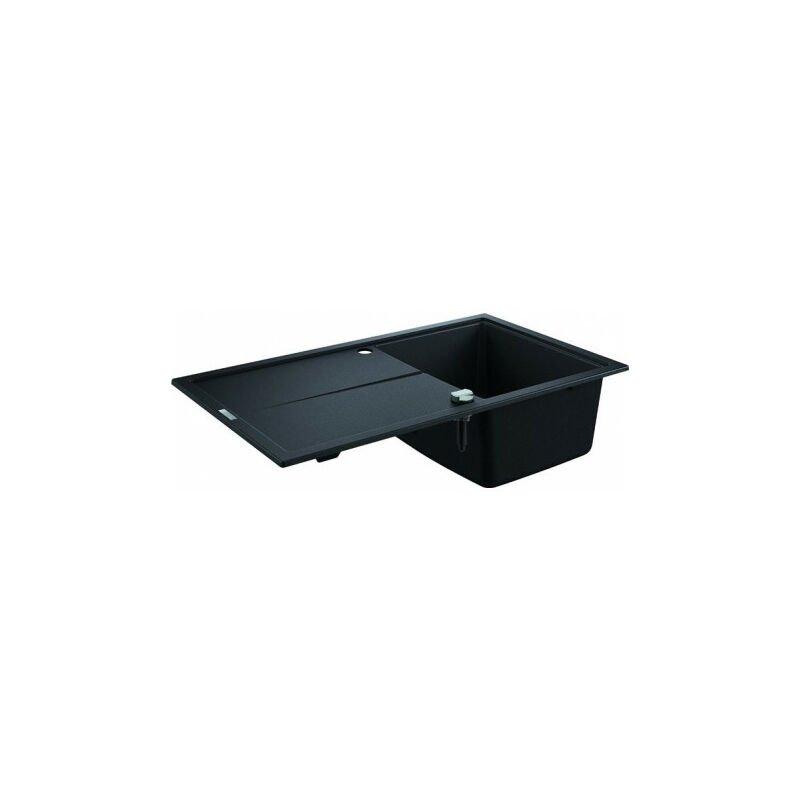 EVIER COMPOSITE 860 X 500 MM AVEC ÉGOUTTOIR K400 NOIR GRANITE - NOIR ...