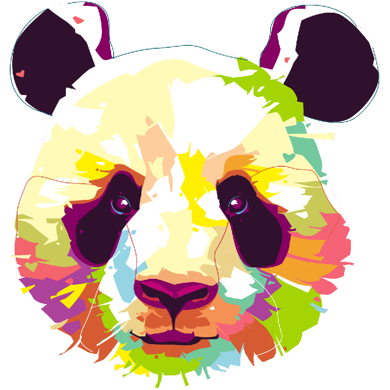 Sticker pop art panda