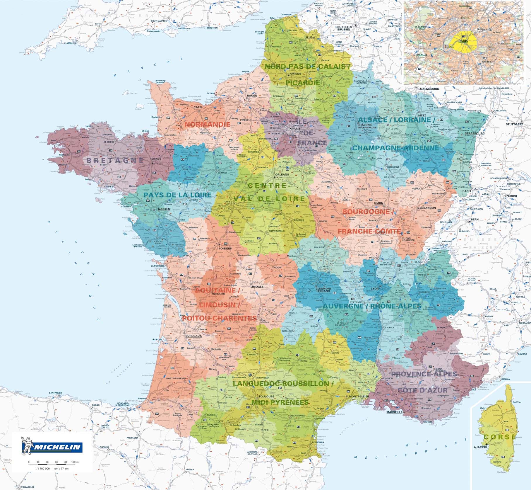 Carte de france administrative michelin 2021