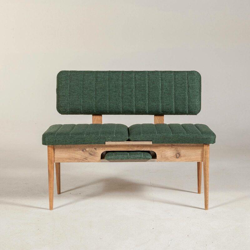 BANQUETTE-COFFRE CAPITONNÉE AVEC DOSSIER L110CM SCAMNUM BOIS CLAIR ET ...