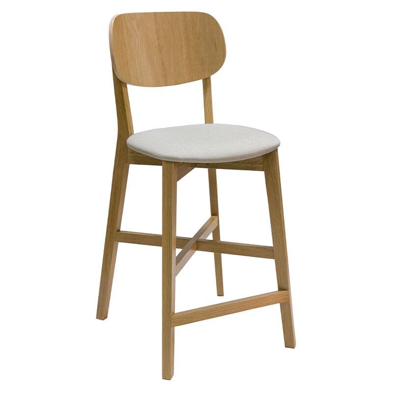 TABOURET DE BAR EN BOIS CLAIR CHÊNE MASSIF ET TISSU BEIGE H65 CM LUCIA - BEIGE NATUREL Comparer ...