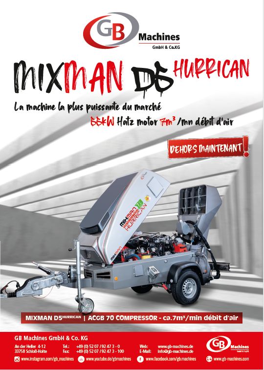 Pompe a chape traditionnelle - gb machines - mixman hurrican - stage v ...