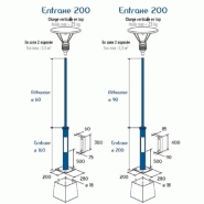Mât d'éclairage public cylindrique ac 89 / hauteur 3 - 5 m / en acier ...