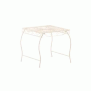 CLP Table de jardin carrée Zarina 50 x 45 cm Blanc antique - blanc métal 11175731 devis sous 24h