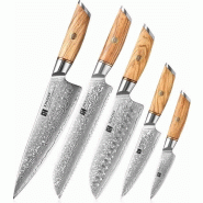 XinZuo - Couteaux à steak Damas 4 pièces - Série B37 Lan - multicolore ...
