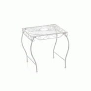 CLP Table de jardin carrée Zarina 50 x 45 cm Blanc antique - blanc métal 11175731 devis sous 24h