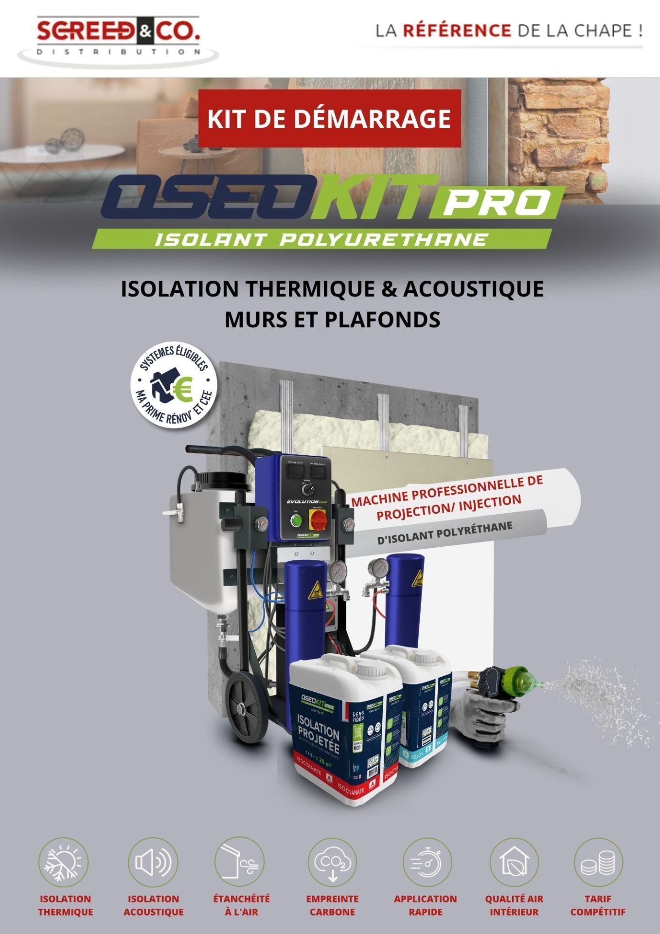 Machine à projeter d'isolant polyuréthane - Oseokit pro - compacte pour ...