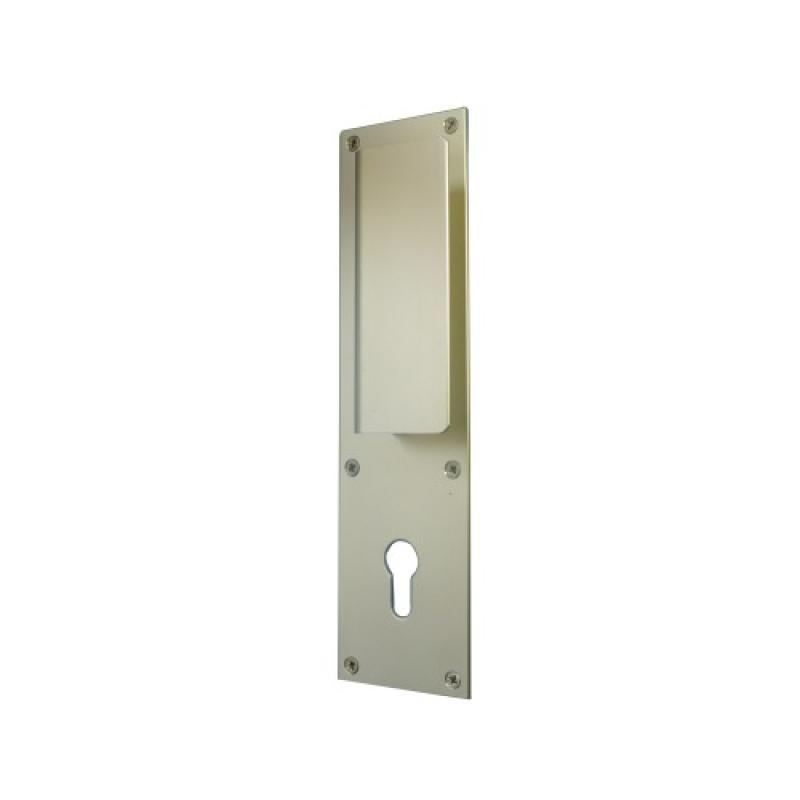 Poignée de porte palière sur plaque en aluminium anodisé finition ... Poignée de porte palière sur plaque en aluminium anodisé finition ...