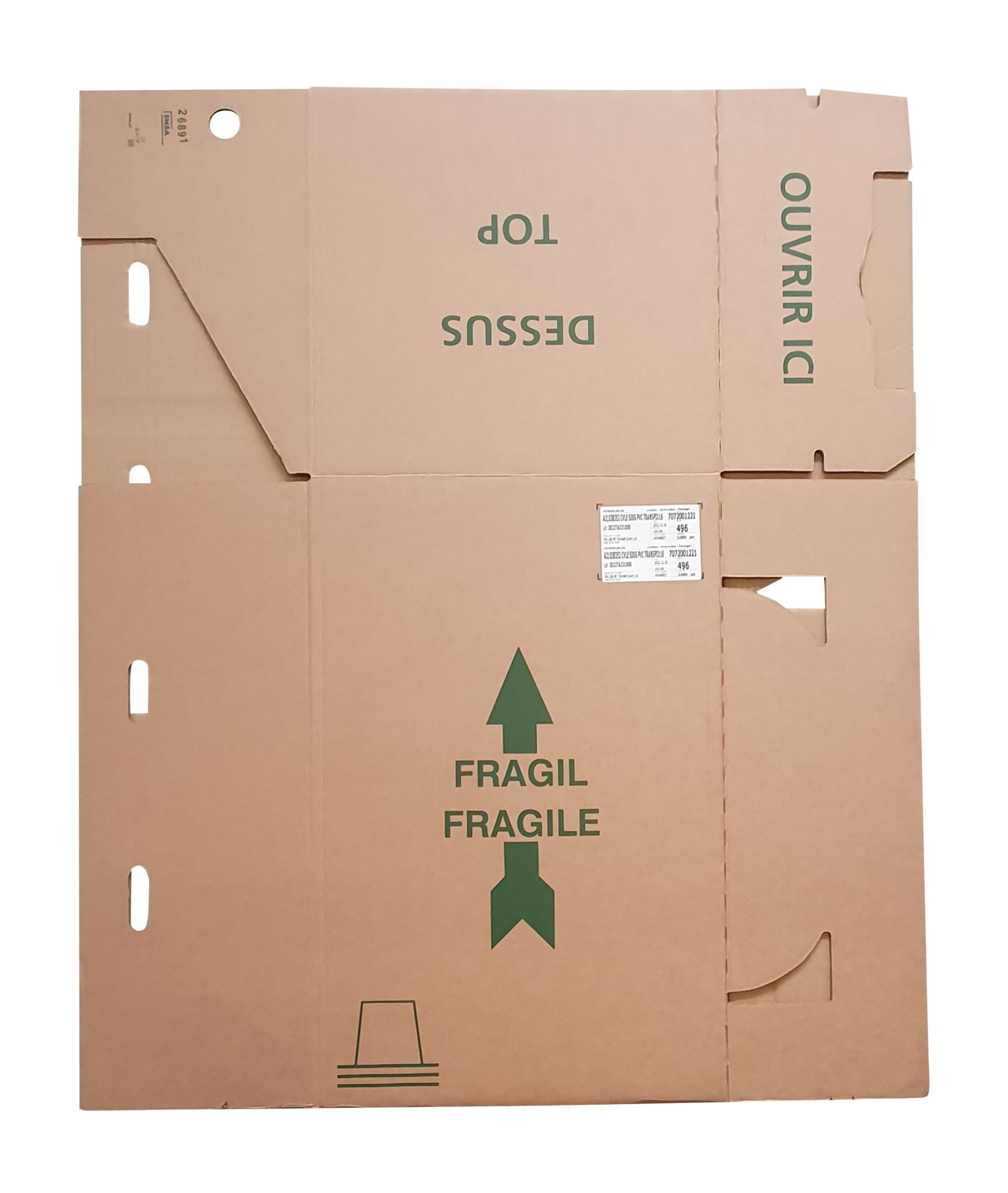 Caisse en carton simple cannelure renforcée 60 x 38 x 39 (cm)