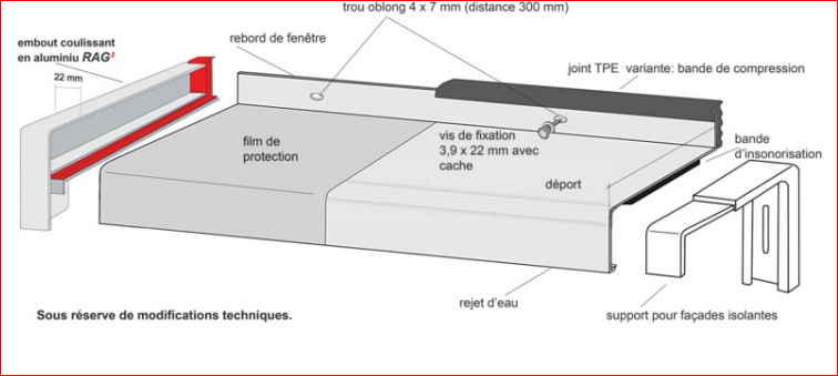 Appui de fenêtre aluminium plus