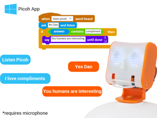 KIT ROBOT ÉDUCATIF CONSTRUCTION PROGRAMMATION TÊTE HUMANOIDE PICOH OHBOT (BLANC / ORANGE ...