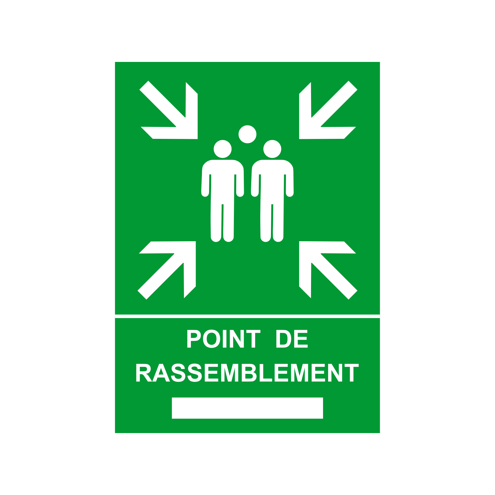 Etiquette / plaque de securite point de rassemblement pvc (pictogramme)